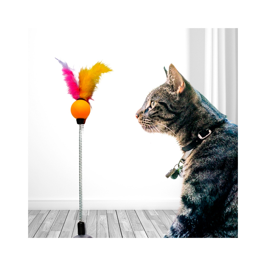 Brinquedo Plumas e Penas Spring Cat Mola para Gatos - Cores | Petz