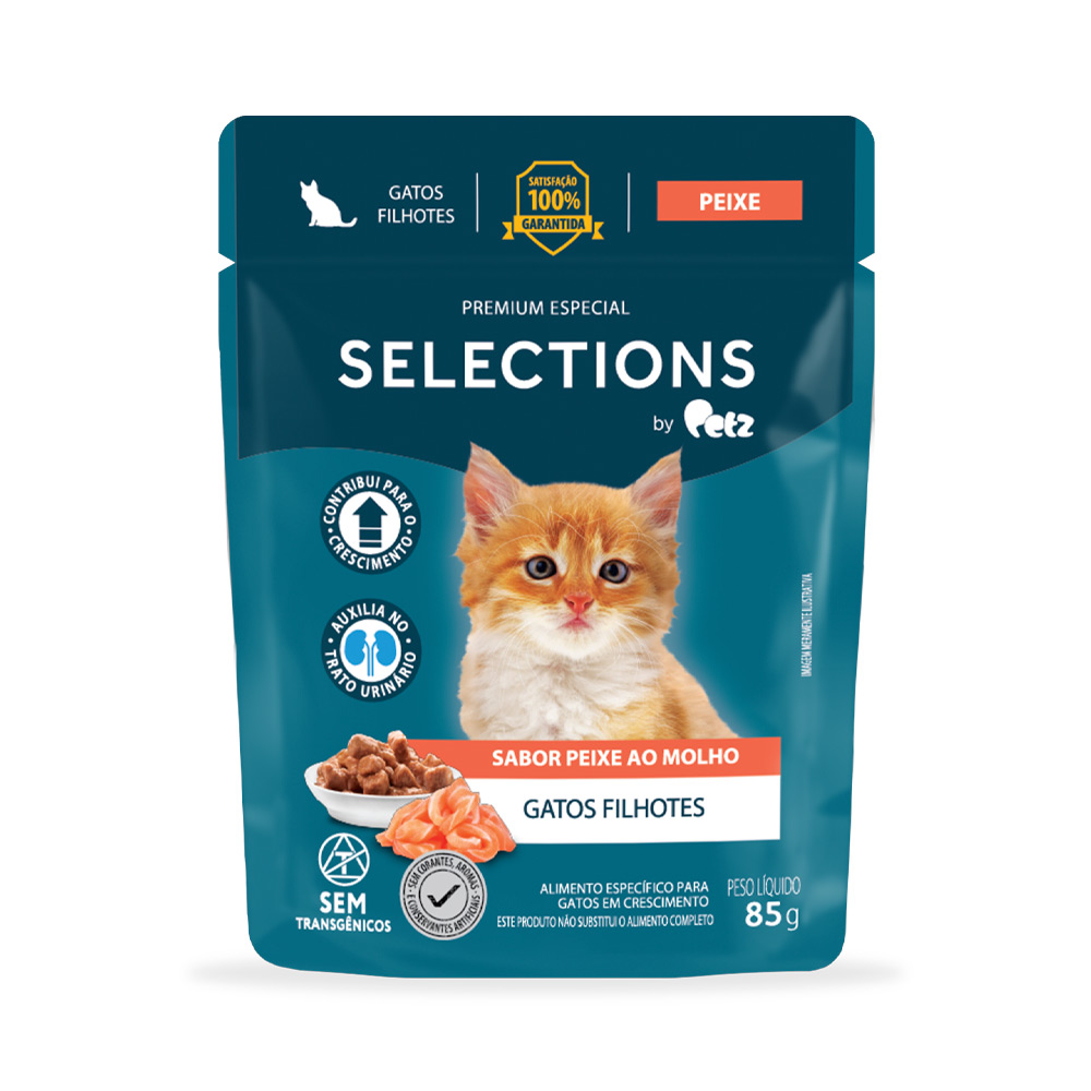 Ração Úmida Selections By Petz para Gatos Filhotes Sabor Pei | Petz
